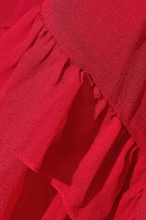 MIKAEL AGHAL Ruffletrimmed Silkchiffon Midi Dress