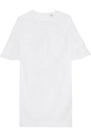 Iris & Ink Broderie Anglaise Cotton Mini Dress - White