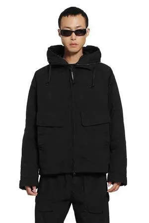 C.P. COMPANY Hooded Twill Jacket With Lens Detail