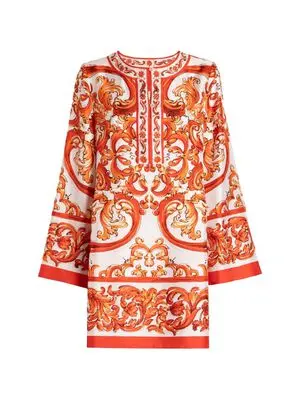 Dolce & Gabbana Maiolica Print Mini Dress - Multicolor