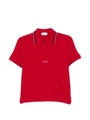 Versace Logo Cotton Polo Shirt - Multicolor