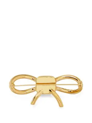 FERRAGAMO Gold-tone Crystal Embellished Bow Pin - Multicolor