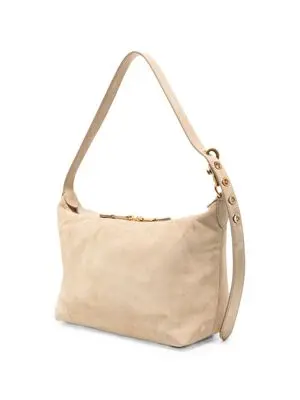 Miu Miu Suede Shoulder Bag With Embossed Logo - Multicolor