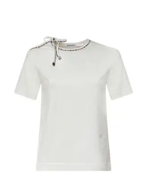 Burberry Check Bow Cotton T-shirt - Multicolor