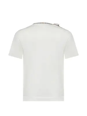 Burberry Cotton T-shirt With Check Trim Bow Detail