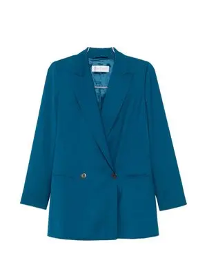 Max Mara Double-breasted Peak Lapel Jacket - Multicolor