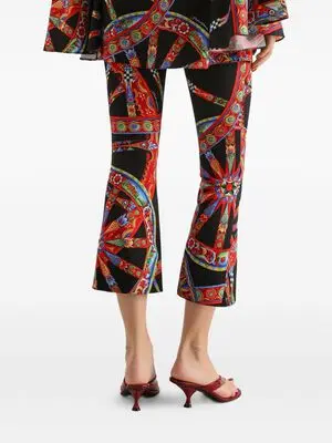 Dolce & Gabbana Carretti Print Silk Trousers