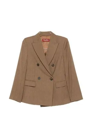 Max Mara Double-breasted Pinstripe Blazer - Multicolor