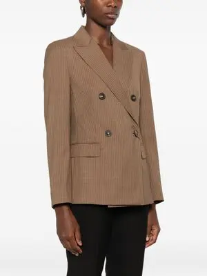 Max Mara Double-breasted Pinstripe Blazer - Multicolor
