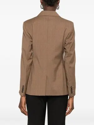 Max Mara Double-breasted Pinstripe Blazer - Multicolor