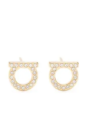 FERRAGAMO Gancini Crystal Stud Earrings - Multicolor