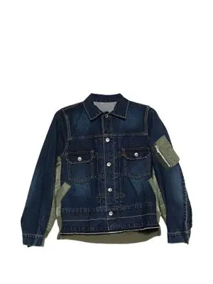 Sacai Denim And Nylon Panelled Blouson Jacket - Multicolor