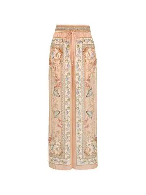 Zimmermann Roselight Printed Silk Trousers - Multicolor