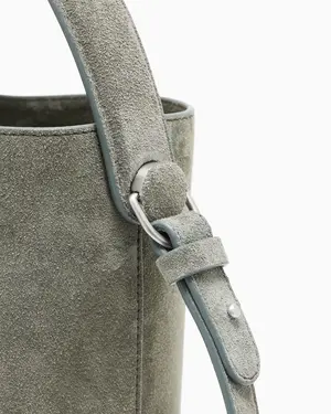 Giorgio Armani Split Leather Shoulder Bag - Green
