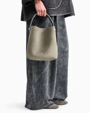 Giorgio Armani Split Leather Shoulder Bag - Green