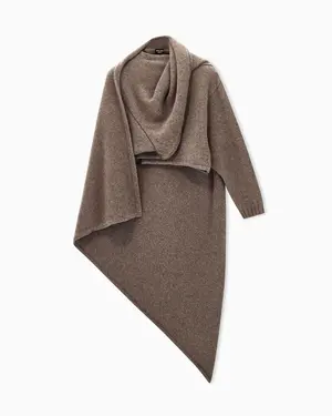 Giorgio Armani Asymmetrical Cashmere Cardigan With Draped Collar