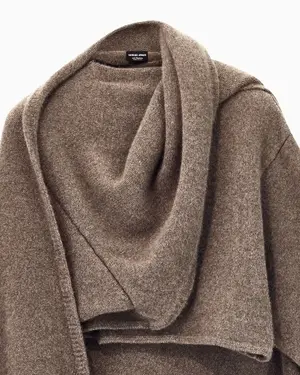 Giorgio Armani Asymmetrical Cashmere Cardigan With Draped Collar