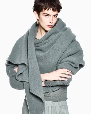 Giorgio Armani Asymmetrical Cashmere Cardigan - Green