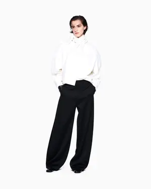 Giorgio Armani Flat Front Tuxedo Wool Trousers