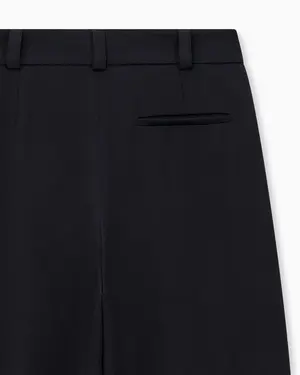 Giorgio Armani Flat Front Tuxedo Wool Trousers