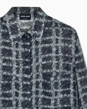 Giorgio Armani Shirt Regular Fit Check Silk Chiffon With Patch Pockets