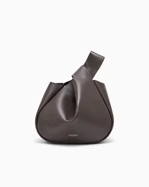 Giorgio Armani Nappa Leather Handbag With Top Handle - Brown