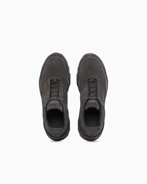 Giorgio Armani Suede And Leather Lace-up Sneakers