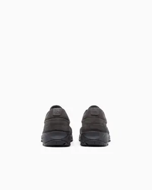 Giorgio Armani Suede And Leather Lace-up Sneakers