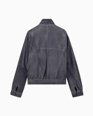 Giorgio Armani Leather Blouson Jacket - Grey