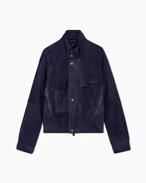 Giorgio Armani Leather Blouson Jacket - Purple
