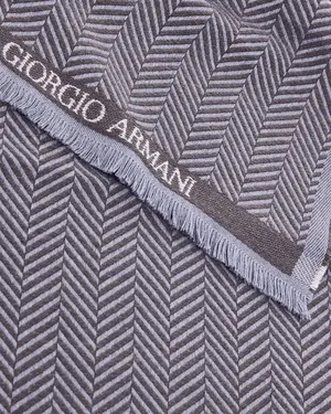 Giorgio Armani Scarf In Virgin Wool - Beige