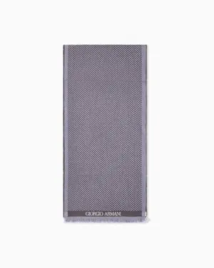 Giorgio Armani Scarf In Virgin Wool - Beige