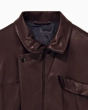 Giorgio Armani Oversized Leather Blouson Jacket