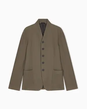 Giorgio Armani Blazer Regular Fit In Hi-tech Warp Knitted Honeycomb - Brown