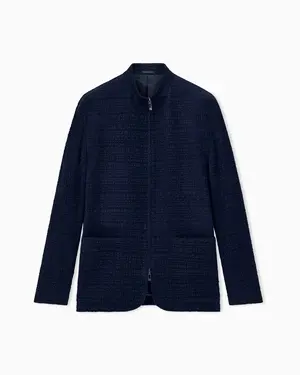 Giorgio Armani Sport Jacket Froissè Stretch Velvet - Navy Blue