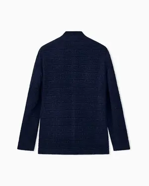 Giorgio Armani Froissé Stretch Velvet Zip-up Jacket