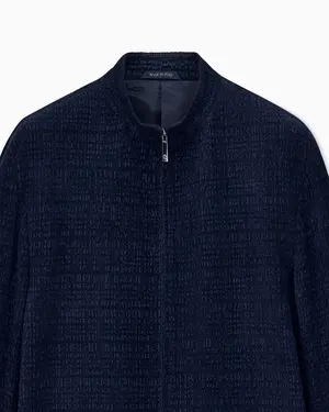 Giorgio Armani Froissé Stretch Velvet Zip-up Jacket