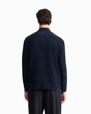 Giorgio Armani Froissé Stretch Velvet Zip-up Jacket