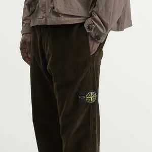 Stone Island Organic Cotton Corduroy Trousers - Charcoal