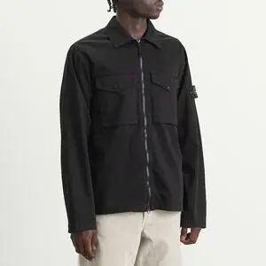 Stone Island Organic Cotton Sateen Zip Shirt Jacket