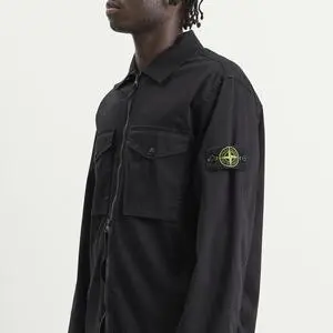 Stone Island Organic Cotton Sateen Zip Shirt Jacket