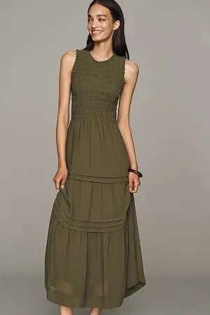 Anthropologie Somerset Sleeveless Maxi Dress - Winter Moss