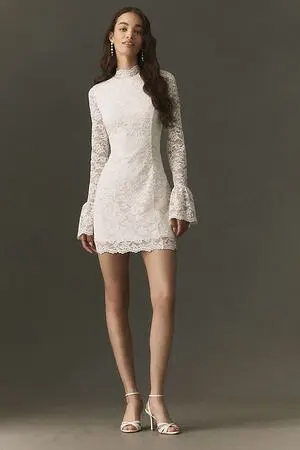 Bhldn Long-sleeve Lace Mi Dress