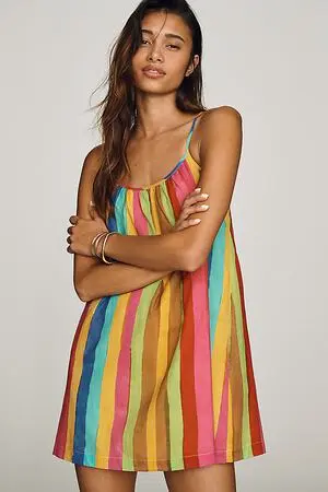 LISA SAYS GAH Geneva Cotton Mi Dress - Sherbert Stripe