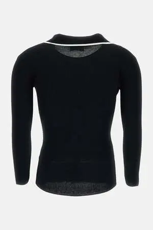 Elisabetta Franchi Ribbed-knit V-neck Sweater With Gold-tone Buttons