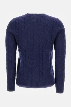 Polo Ralph Lauren Julianna Cable Knit Crewneck Sweater - Blu