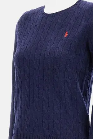 Polo Ralph Lauren Julianna Cable Knit Crewneck Sweater - Blu