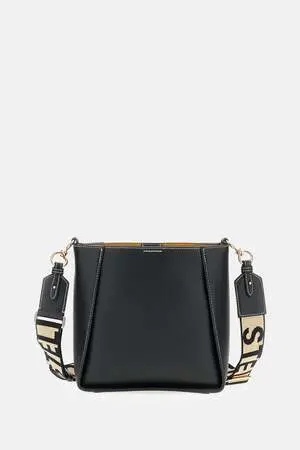 Stella McCartney Logo Grainy Crossbody Bag - Black