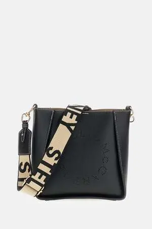 Stella McCartney Stella McCartney Logo Grainy Crossbody Bag Nero