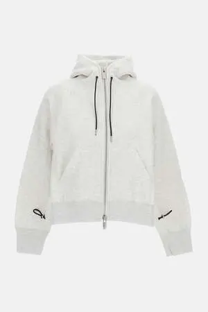 Sacai Hoodie In Cotton Jersey - White